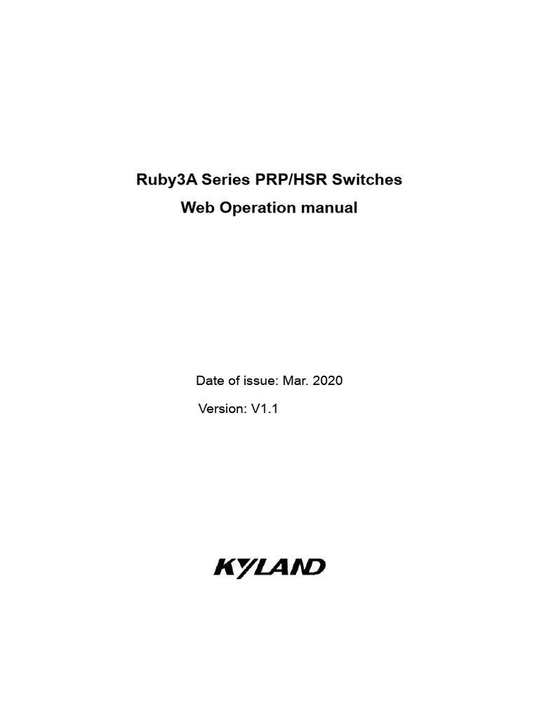 Ruby3a Series Prpandhsr Switches Web Operation Manual V1 1 Pdf Ip