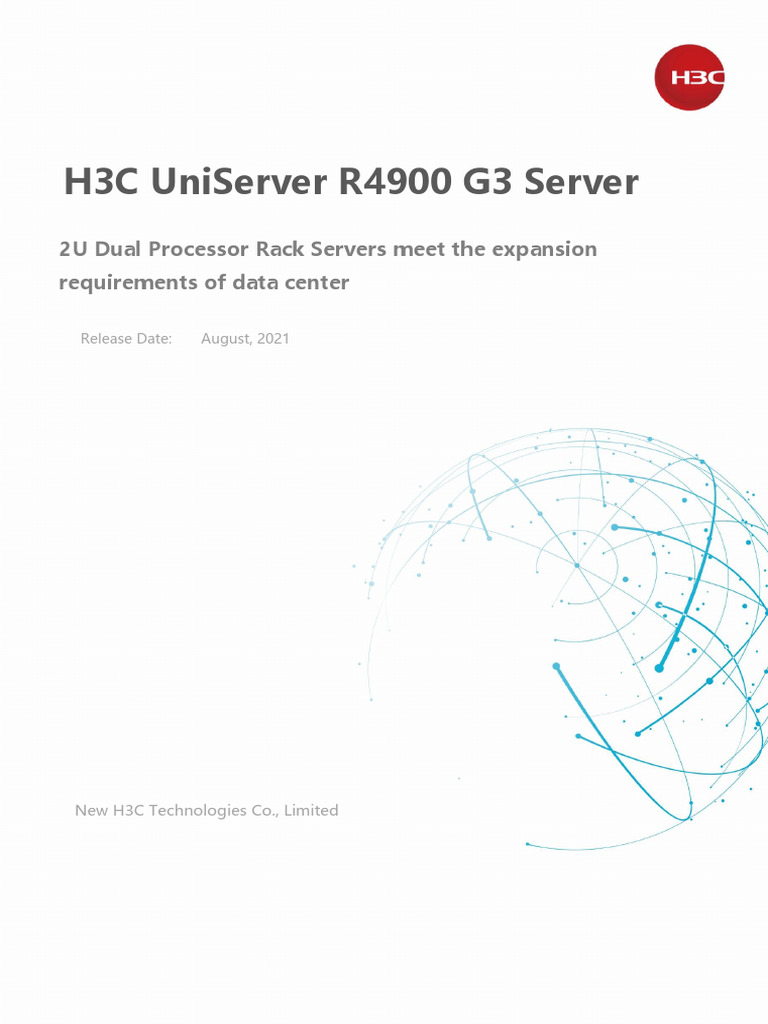 H3C UniServer R4900 G3 Rack Server Datasheet | PDF | Solid State Drive | Computer Engineering