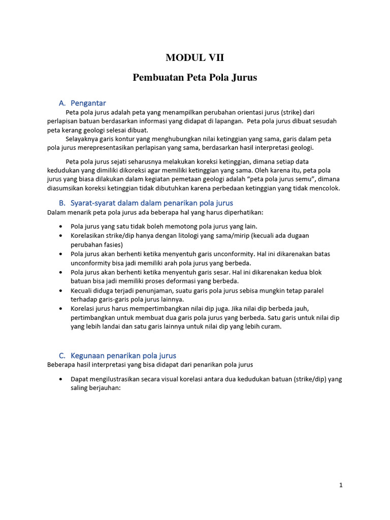 Modul Praktikum Geologi Struktur 7 Pembuatan Pola Jurus | PDF