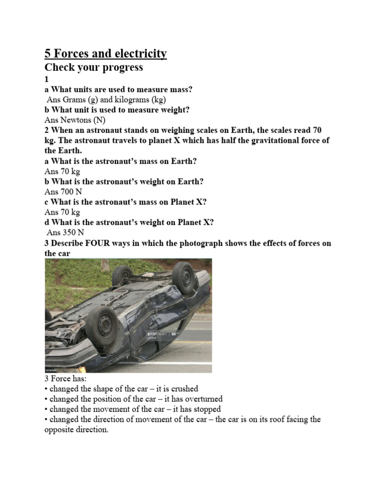 Forces, Mass, and Weight Explained | PDF | Science & Mathematics