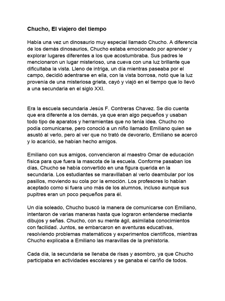Chucho, El Viajero Del Tiempo | PDF | Ciencias sociales | Libros para ...