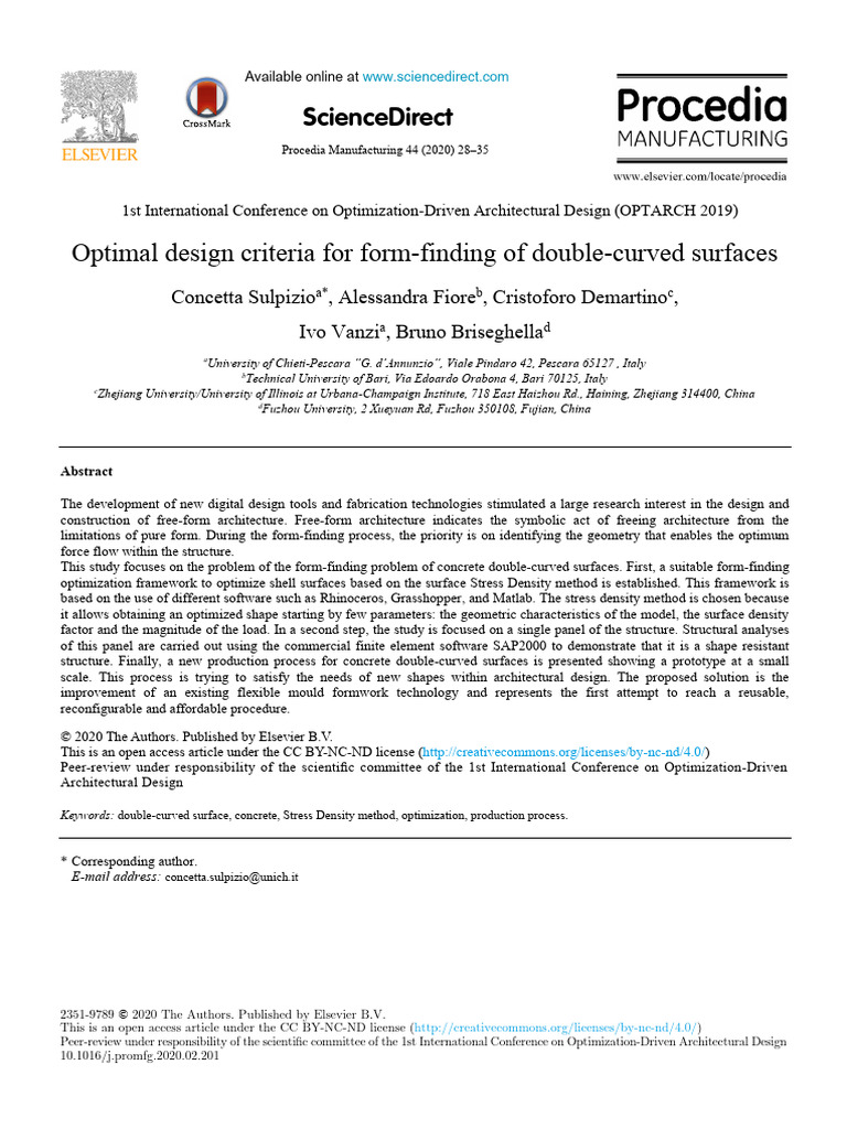Optimal Design Criteria For Form-Finding of Double | PDF | Bending | Stress (Mechanics)