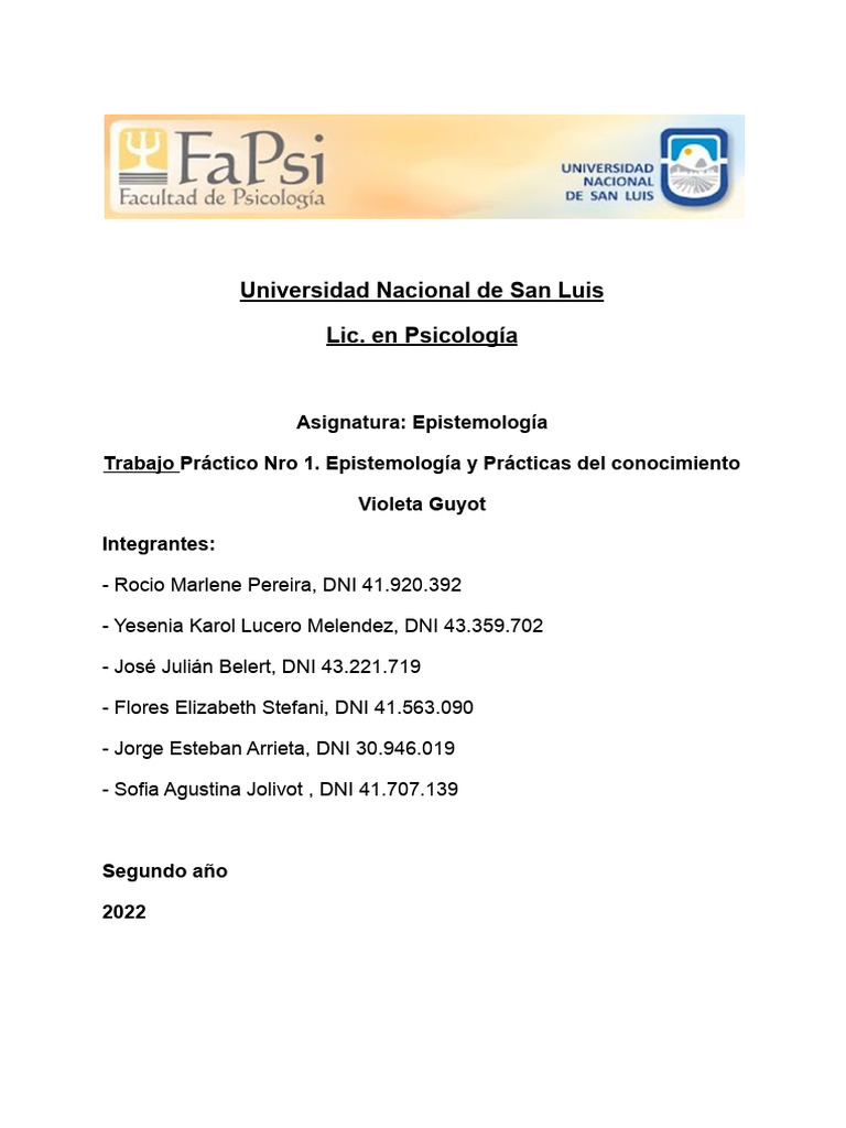 Guia TP1 Episte | PDF | Conocimiento | Teoría