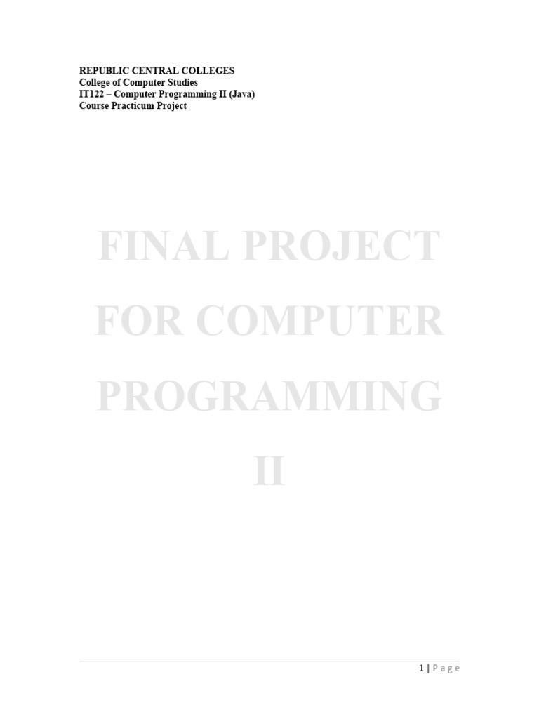 Final Project Vincent Yumang | PDF | Software Engineering | Object Oriented Programming