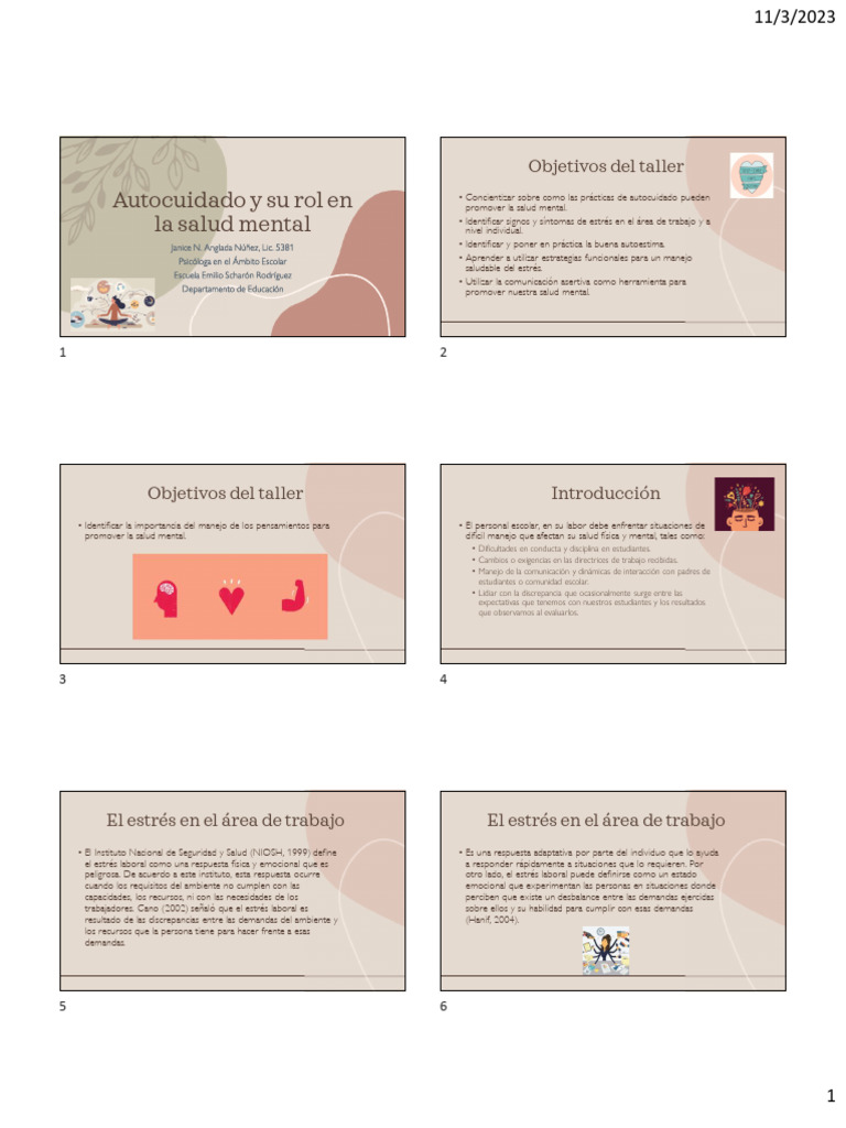 Autocuidado y Salud Mental | PDF | Estrés (biología) | Las emociones