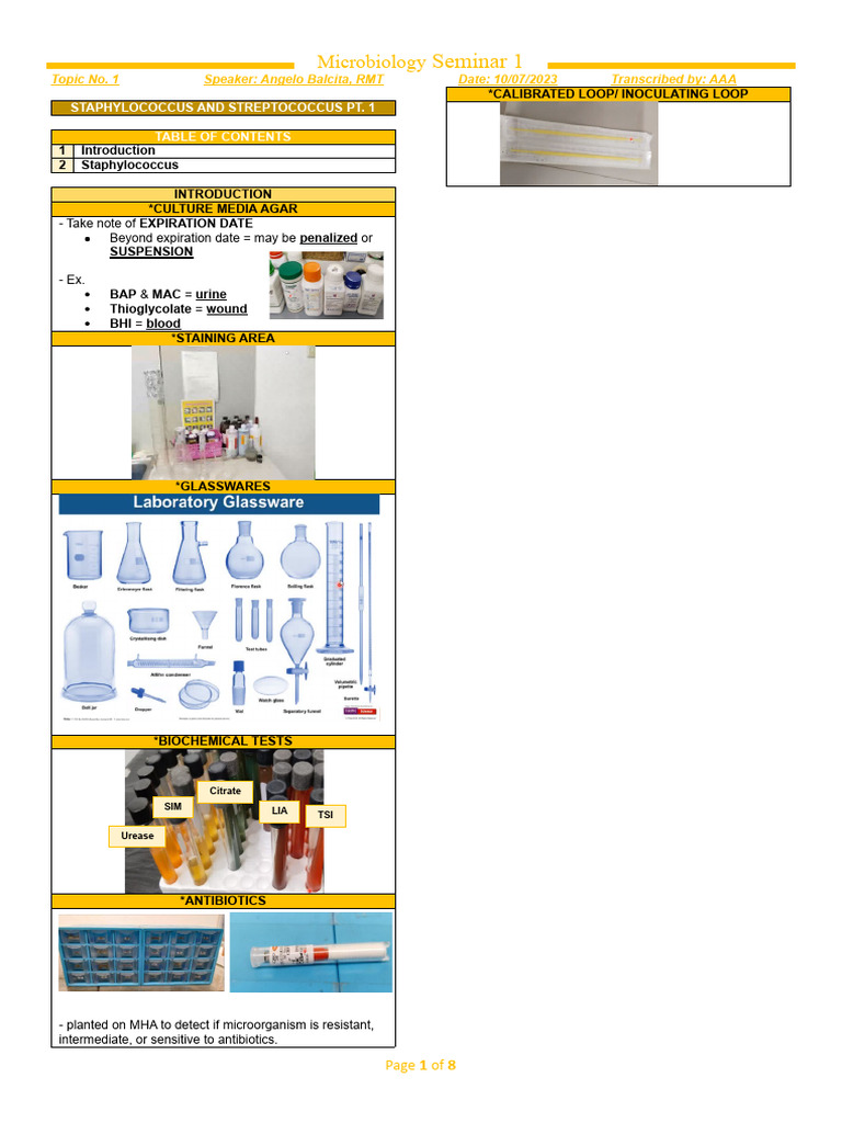 MTAP 1 Microbiology Lesson 1 Introduction Staph Strep Pt. 1 | PDF | Staphylococcus | Gram ...