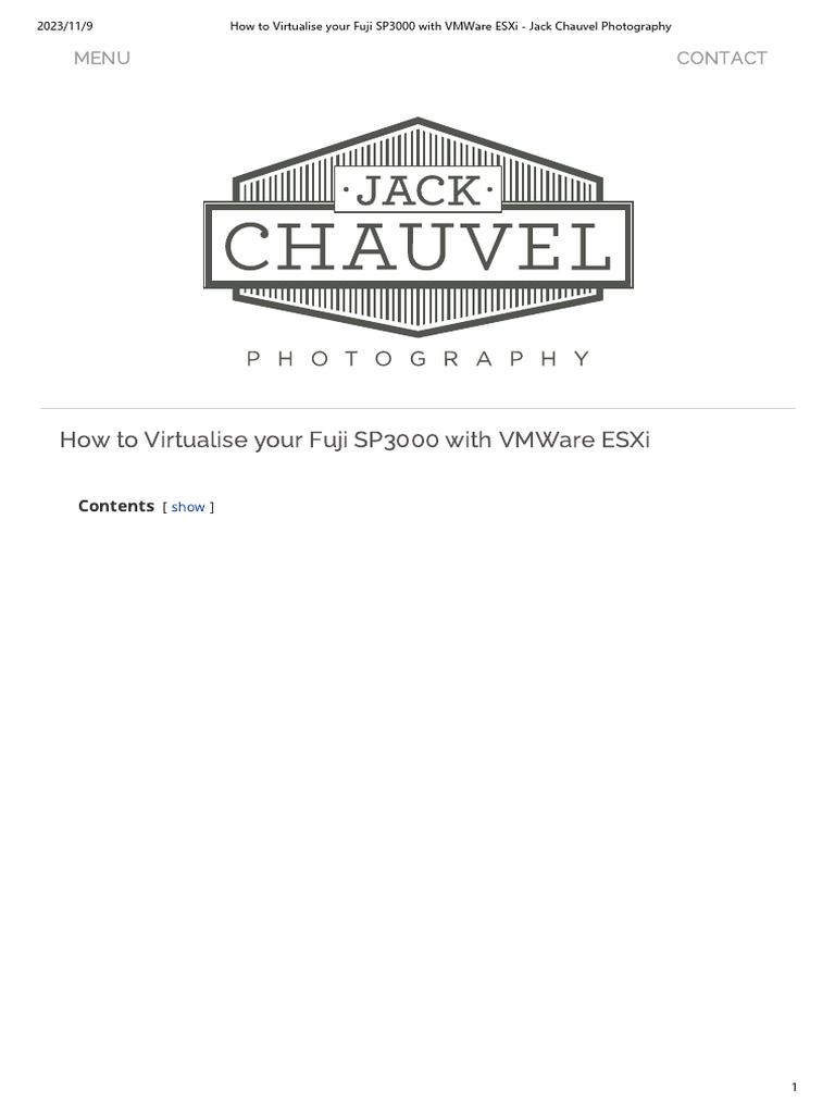 How To Virtualise Your Fuji SP3000 With VMWare ESXi - Jack Chauvel Photography | PDF | Booting ...