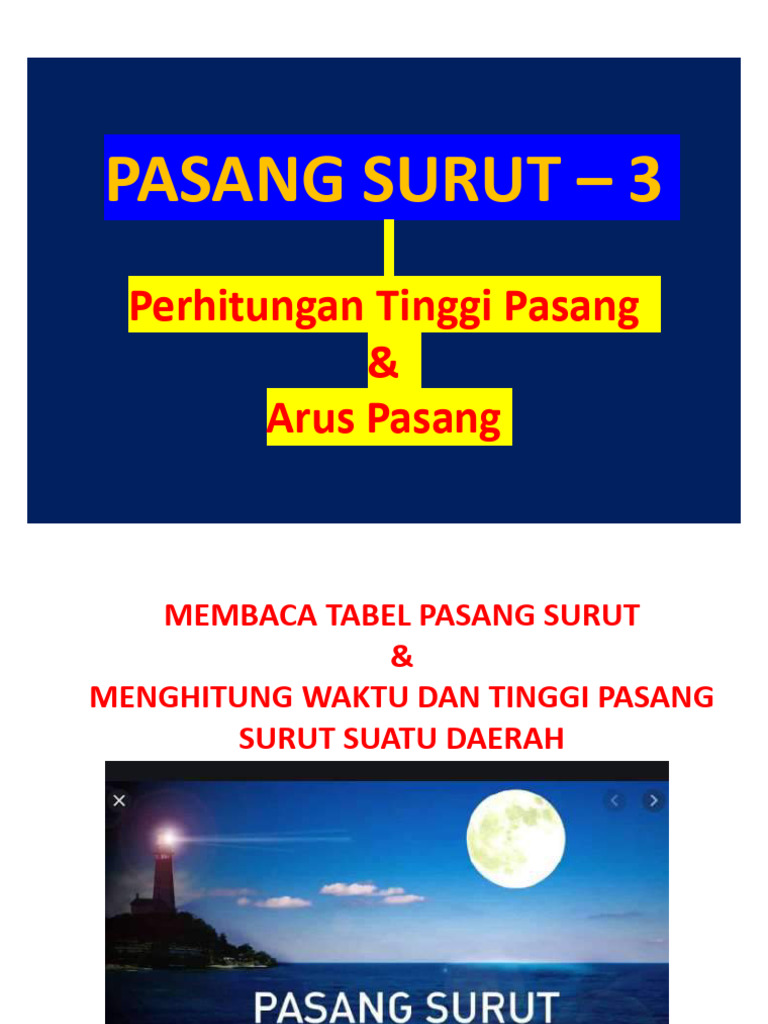 Pasang Surut 3 Membaca Arah Arus Menghitung Tinggi Pasang Surut