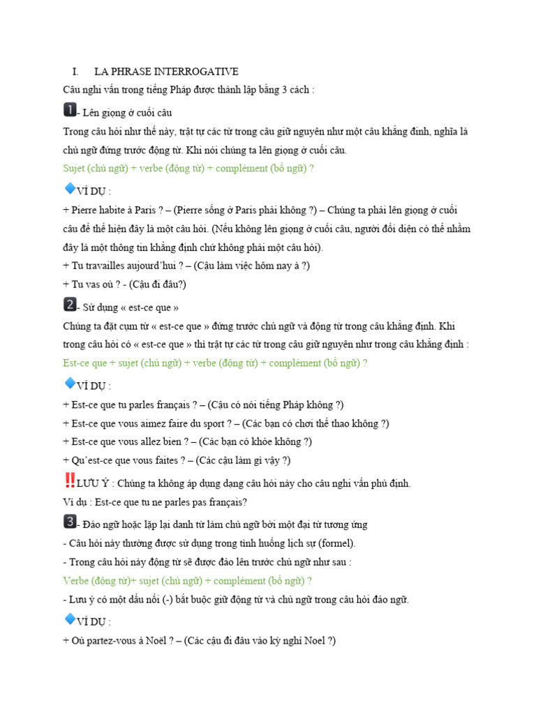 La Phrase Interrogative | PDF