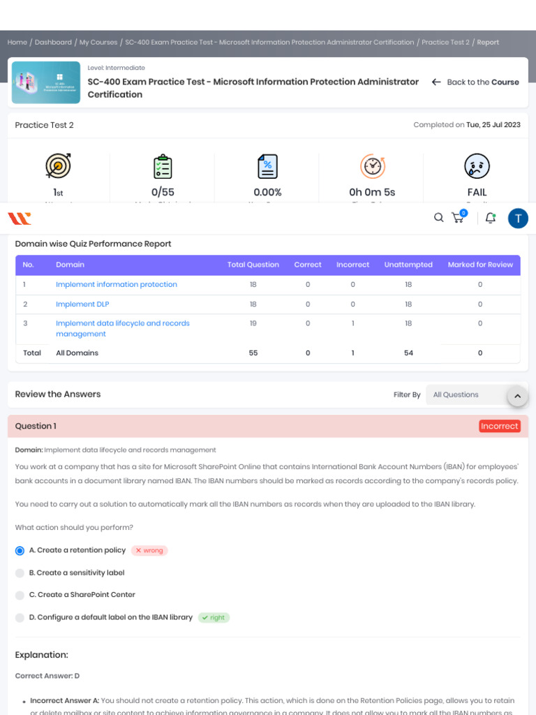 LMS1 - Whizlabs | PDF | Share Point | Microsoft Exchange Server