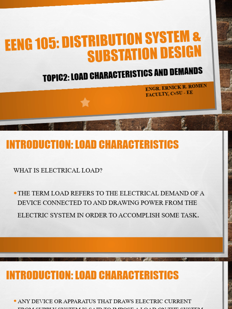 EENG 105 Topic No. 2 Load Characteristics | PDF | Computers