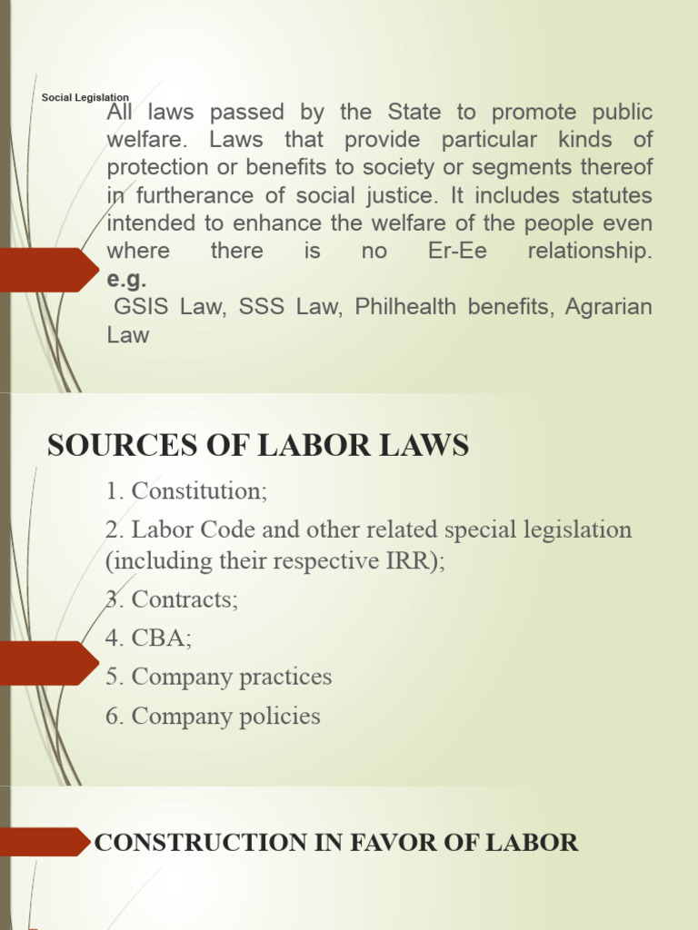 Labor Law PPT 2 | PDF | Employment | International Labour Organization