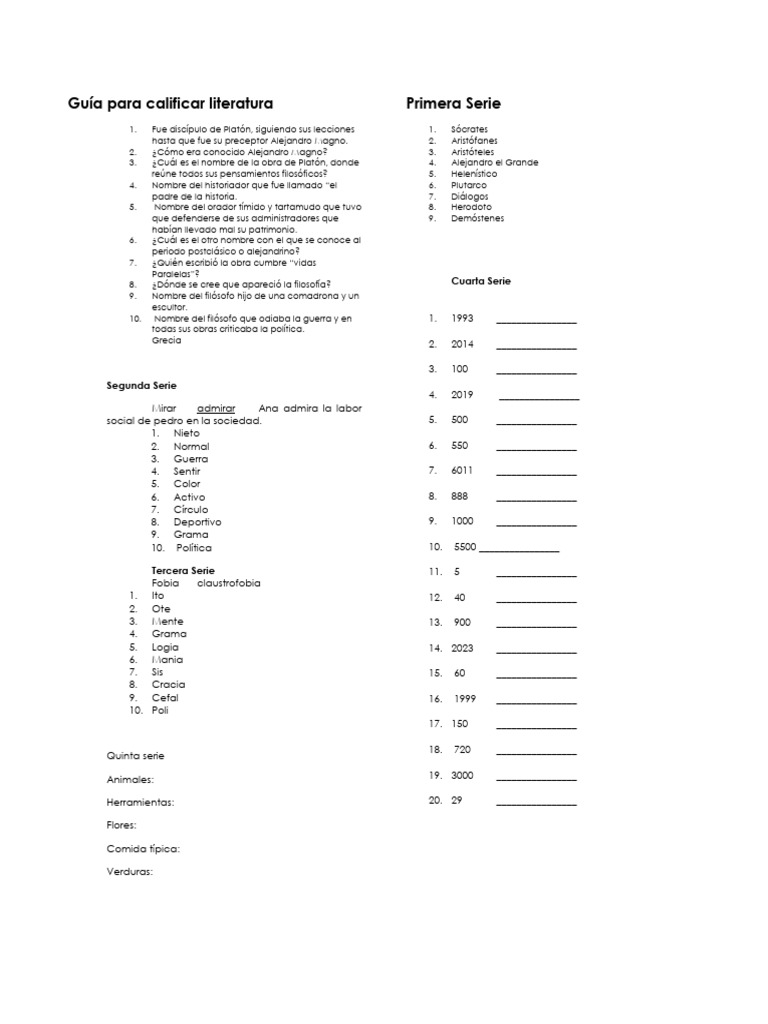 Guía para Calificar Literatura | PDF | Verbo