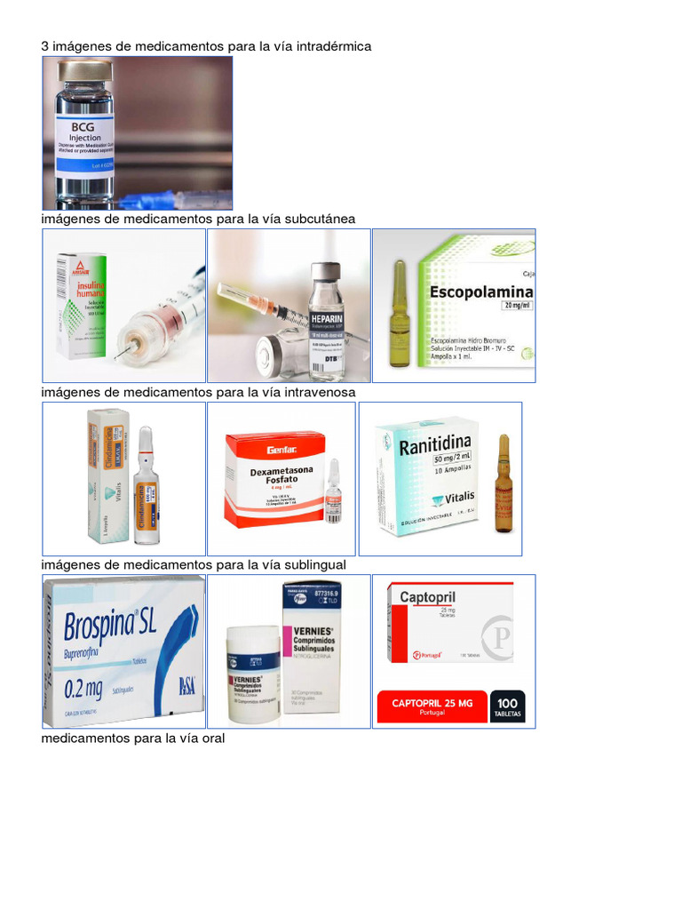 3 imágenes de medicamentos para la vía intradérmica | PDF