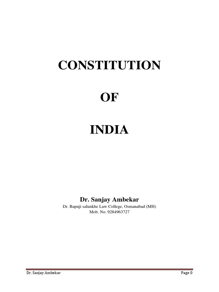 Constitutional Law - I Notes | PDF | British Raj | Partition Of India