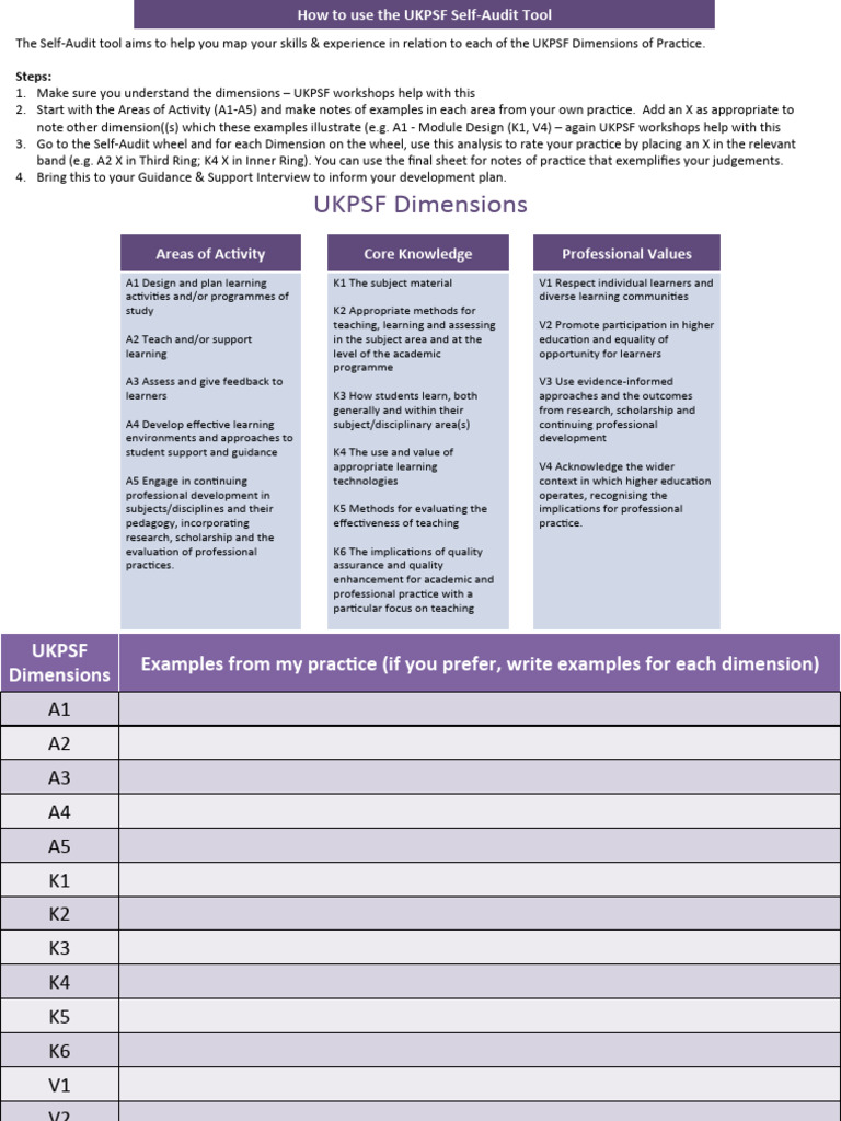 Self-Audit Tool | PDF | Learning | Intelligence