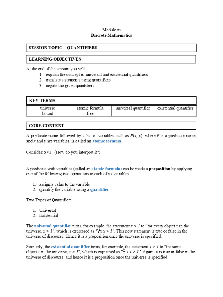 Quantifiers | PDF | Syntax (Logic) | Mathematical Concepts Quantifiers | PDF | Syntax (Logic) | Mathematical Concepts