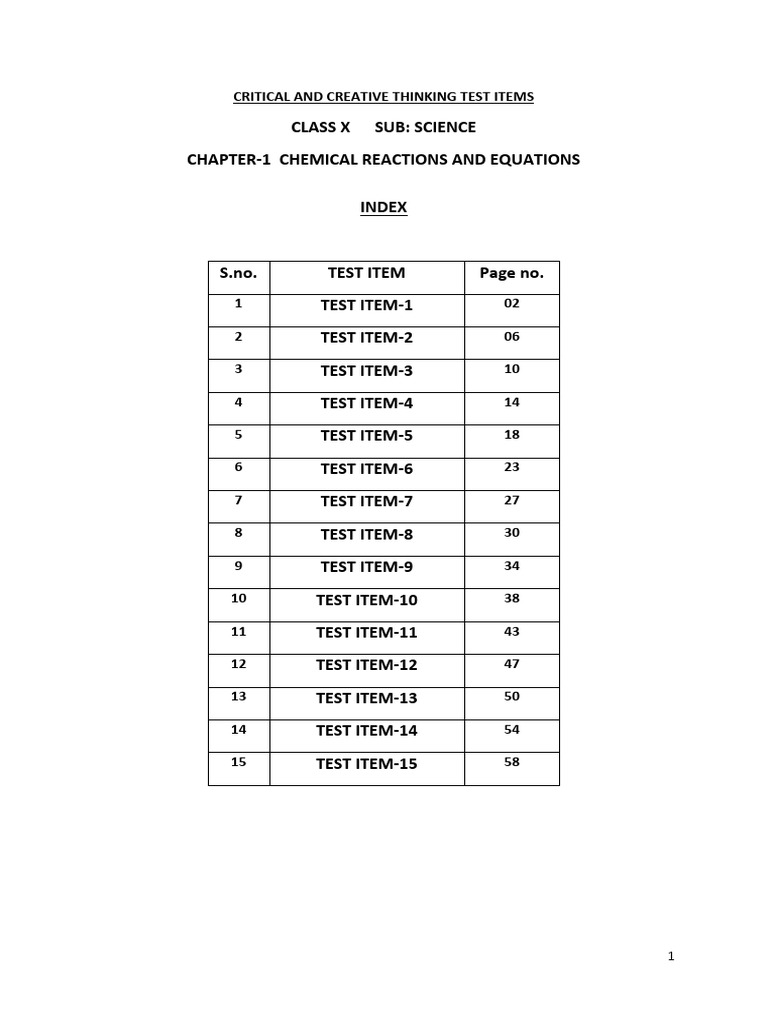 Class 10 Science CH 1-5 - 1 | PDF | Redox | Chemical Reactions