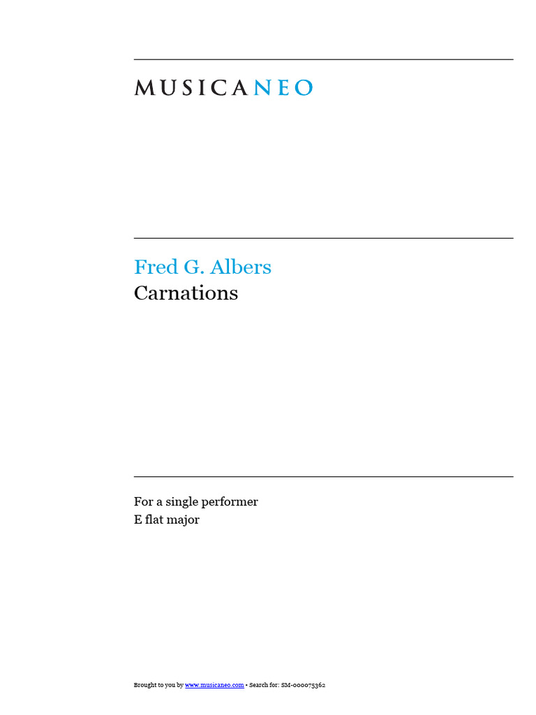 Fred G. Albers' Carnations Sheet Music | PDF