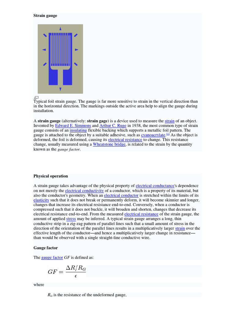 Strain Gauge | PDF | Physical Sciences | Materials Science