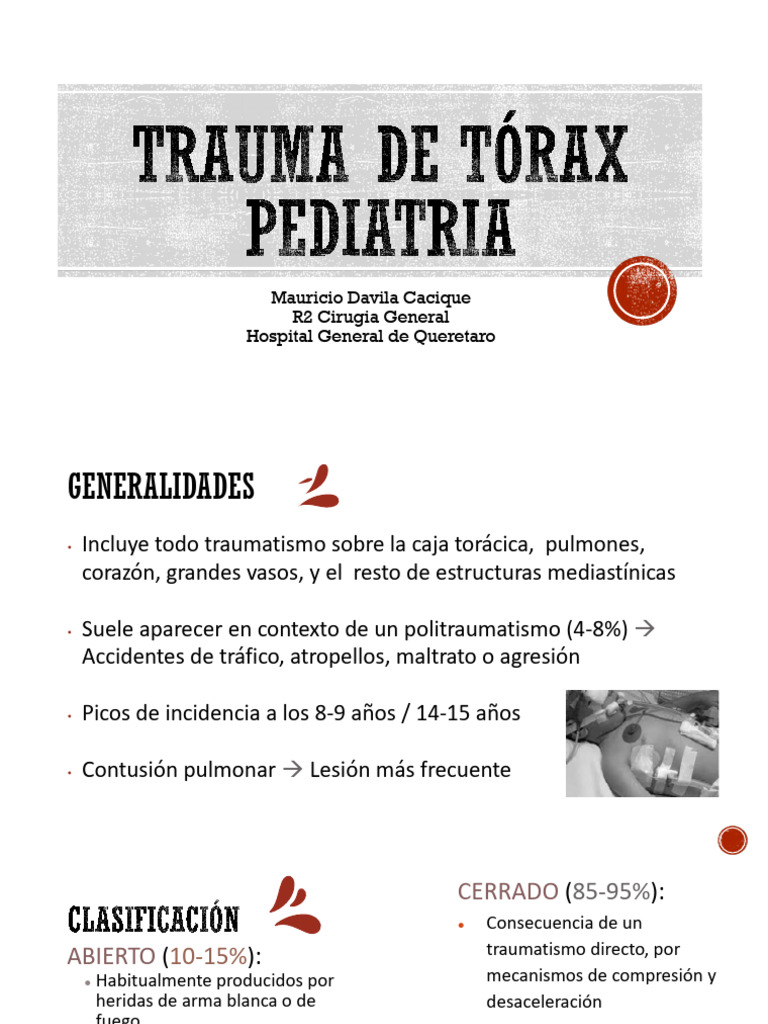 trauma torácico pediatria | PDF | Lesión | Sistema respiratorio