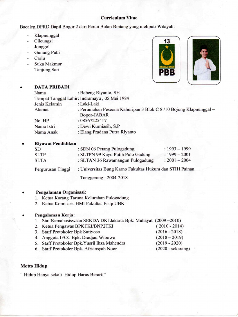 CV Bebeng Riyanto | PDF