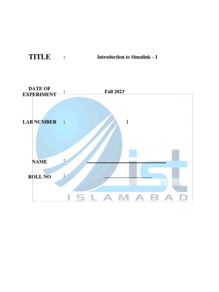 Lab1 - Intro To Simulink - 200917 | PDF | Amplitude | Spectral Density