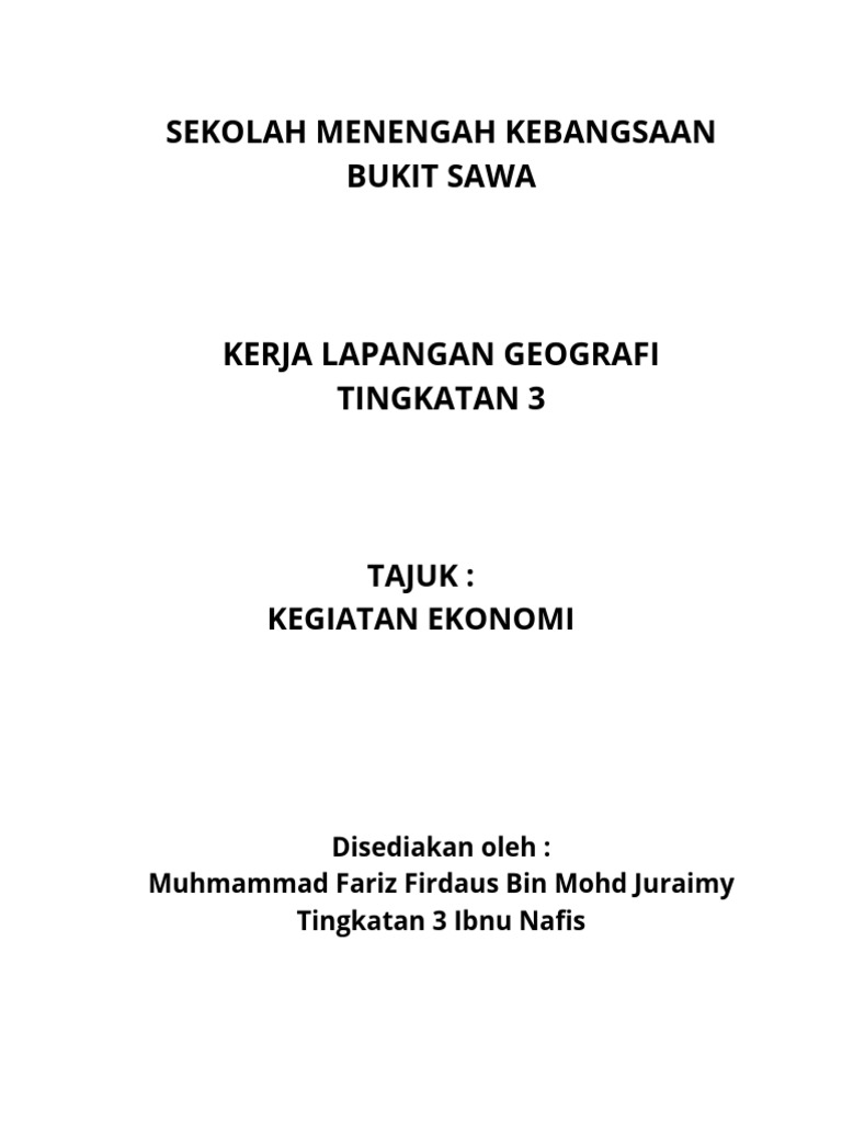 Kerja Kursus Geo 3 Nafis | PDF