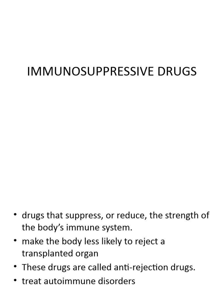Overview of Immunosuppressive Drugs | PDF | Biomolecules | Biochemistry