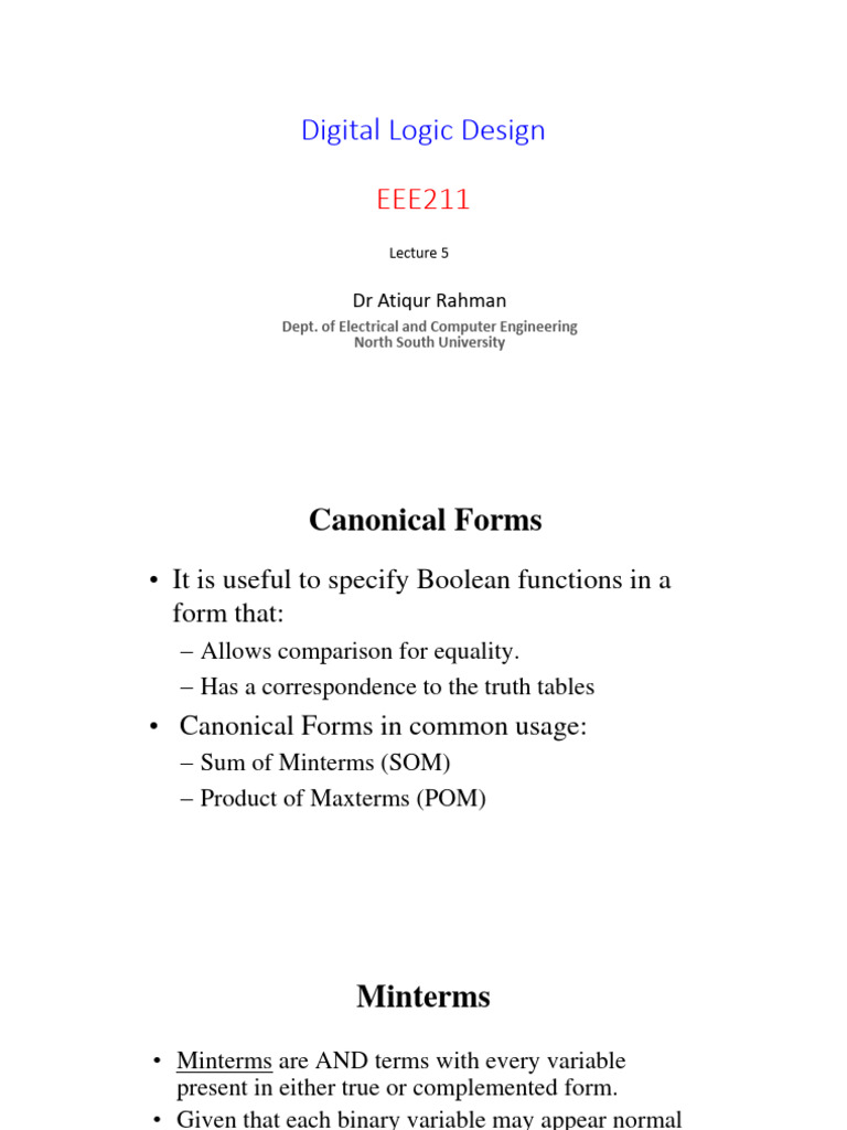EEE 211 Lecture 5 | PDF | Mathematics | Mathematical Logic EEE 211 Lecture 5 | PDF | Mathematics | Mathematical Logic