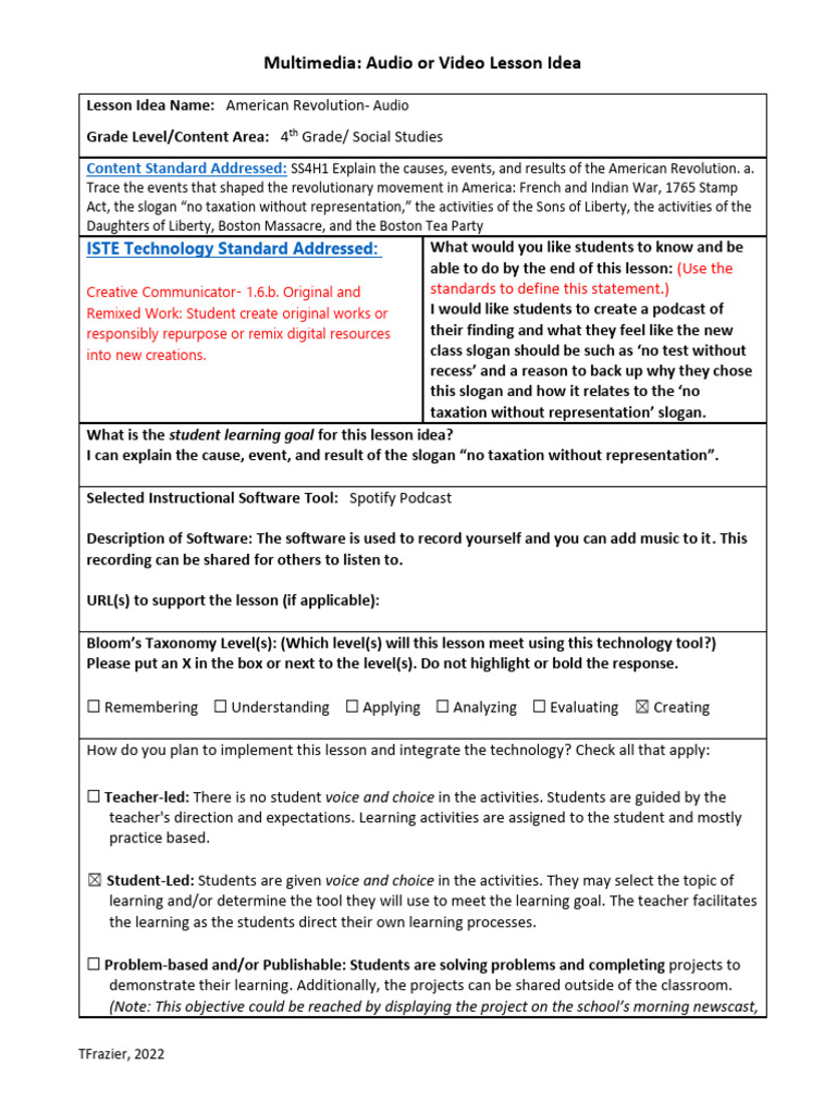 Multimedia Audio or Video Lesson Idea Module6 | PDF | Multimedia | Learning