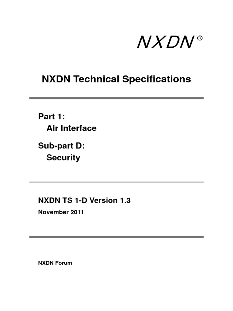 NXDN TS 1 D - v0103 | PDF | Cryptography | Security Technology