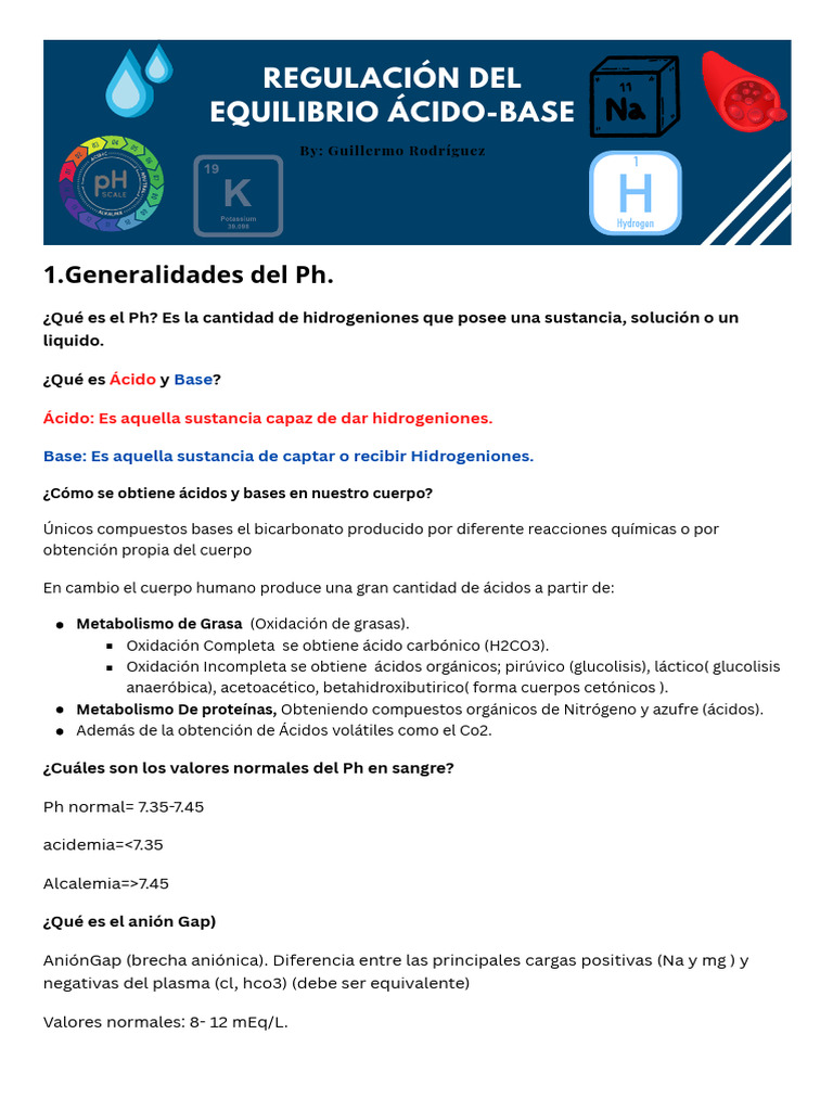 Regulación Del Equilibrio Acido-Base | PDF | Enfermedades y trastornos ...