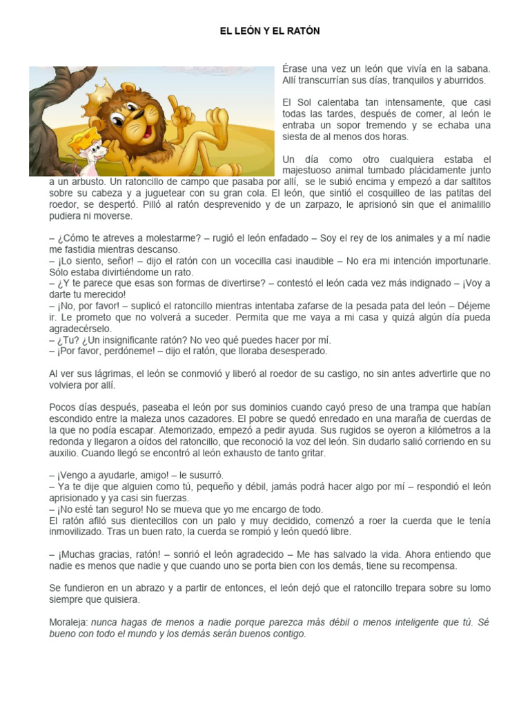El León y El Ratón | PDF