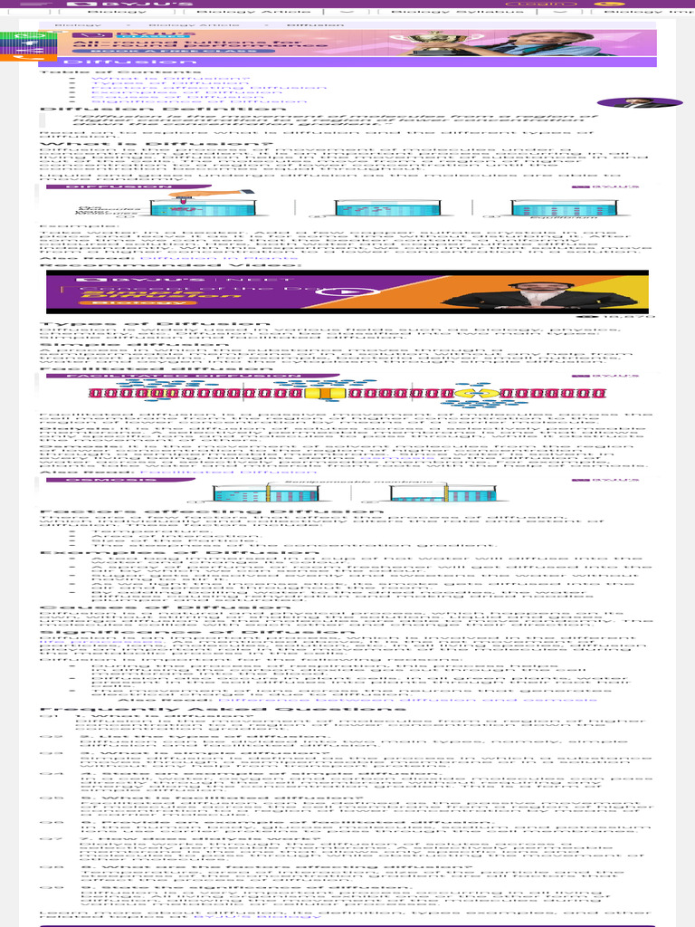 What Is Diffusion - Definition, Types & Examples of Diffusion | PDF ...