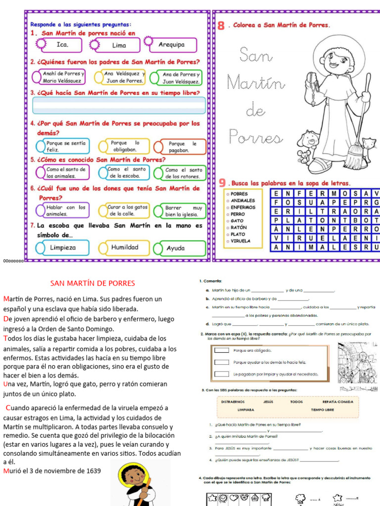 Ficha de San Martin de Porres | PDF | Clásicos