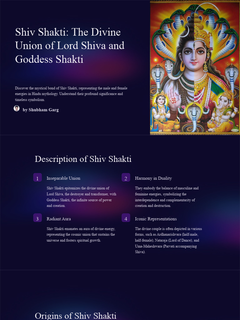 Shiv Shakti the Divine Union of Lord Shiva and Goddess Shakti | PDF ...