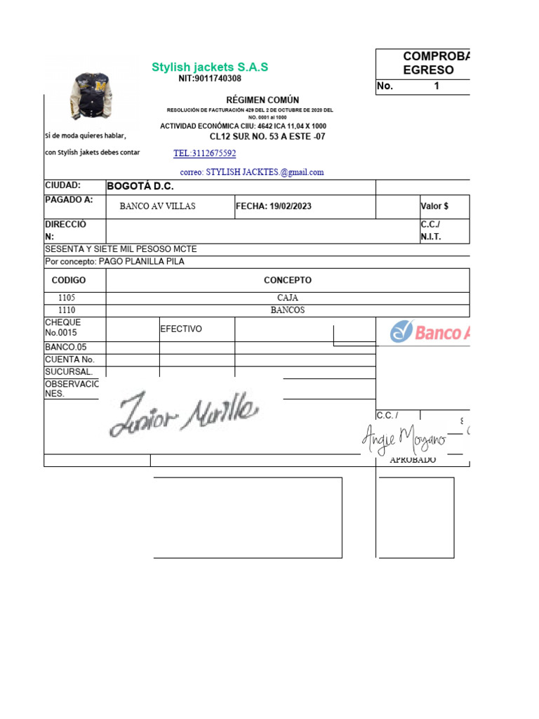 Docsity Cheque y Comprobante de Egreso Pago Plantilla Pila | PDF