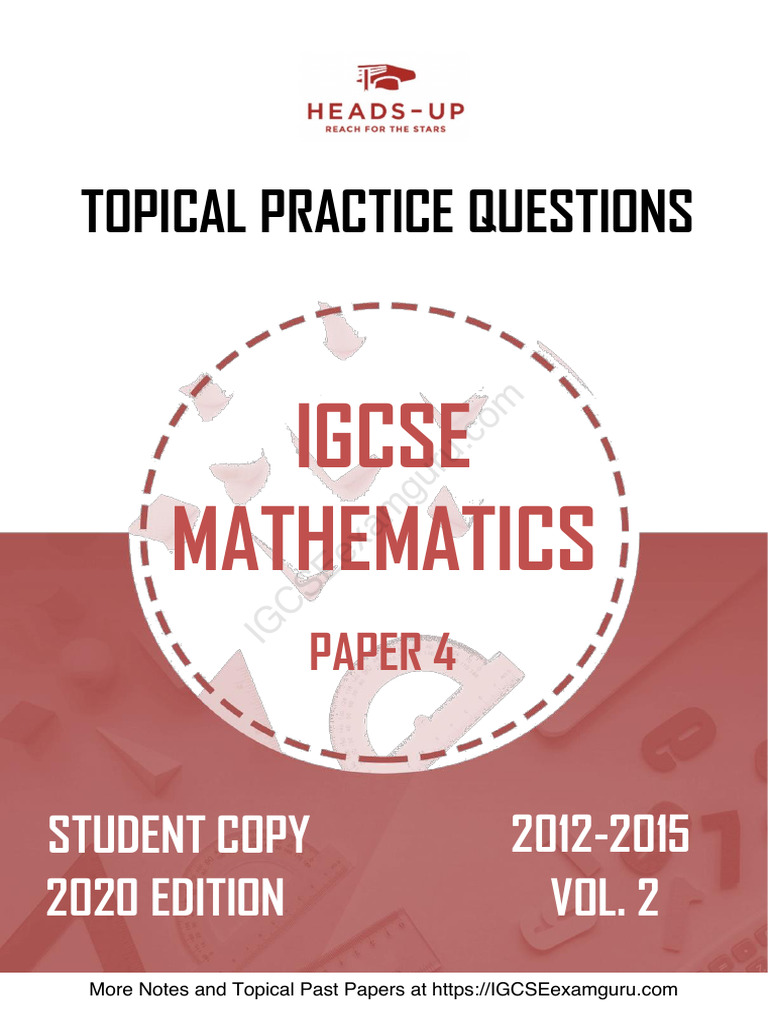Topical Practice Questions: Igcse Mathematics | PDF | Equations ...