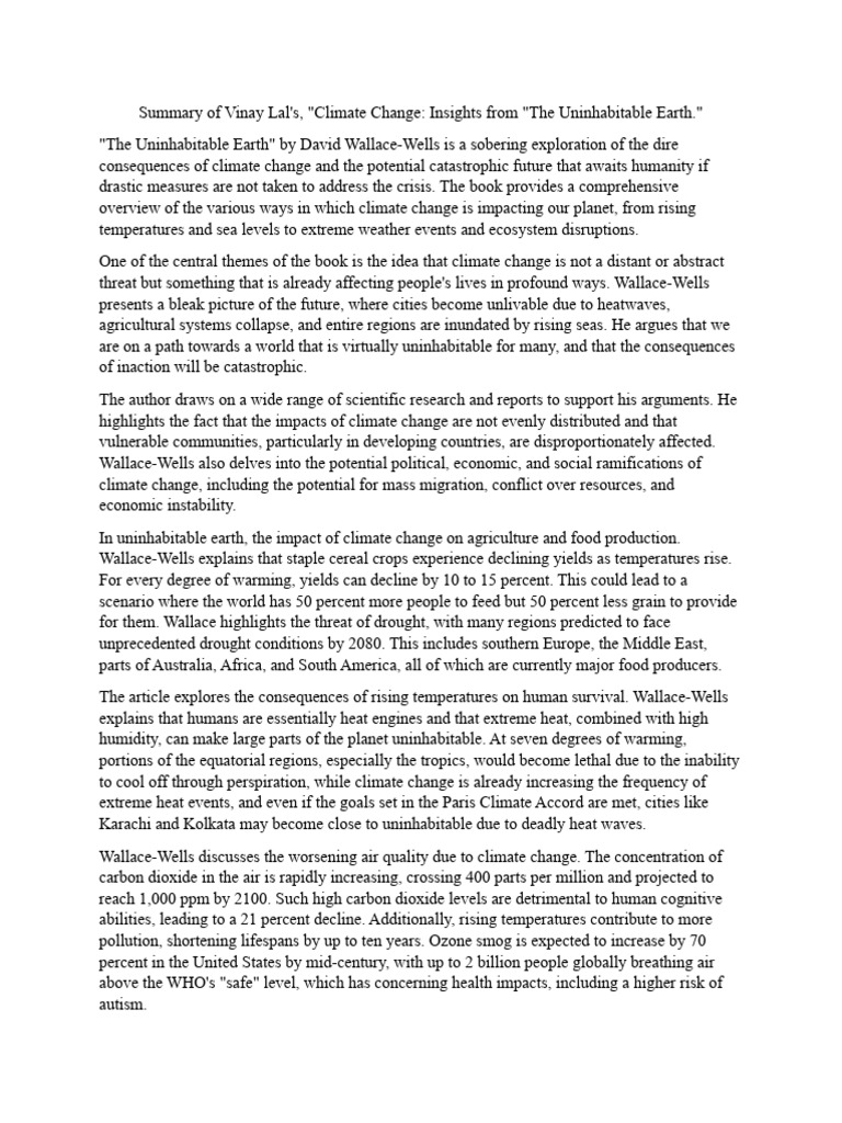 The Uninhabitable Earth | PDF | Climate Change | Heat Wave