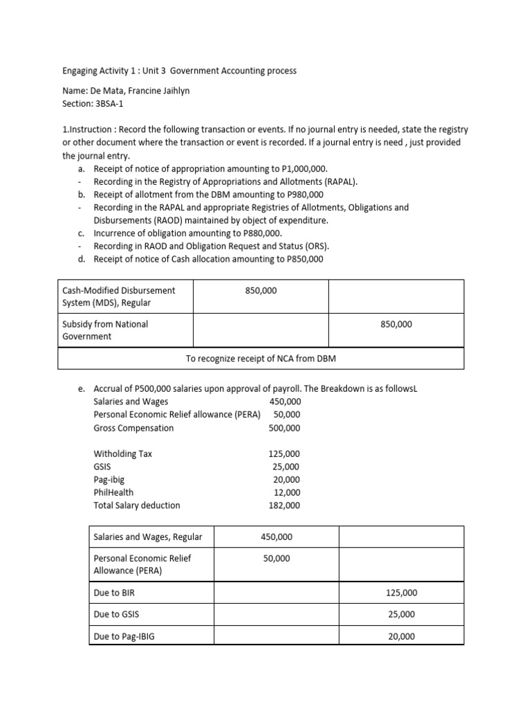 Engaging Activity 1-Unit 3 Government Accounting Process | PDF ...