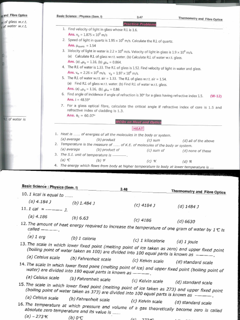 K Physics Unit 3 MCQ | PDF