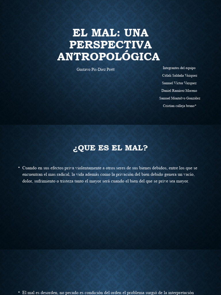 El Mal: Perspectiva Antropológica | PDF | Mal | Dios