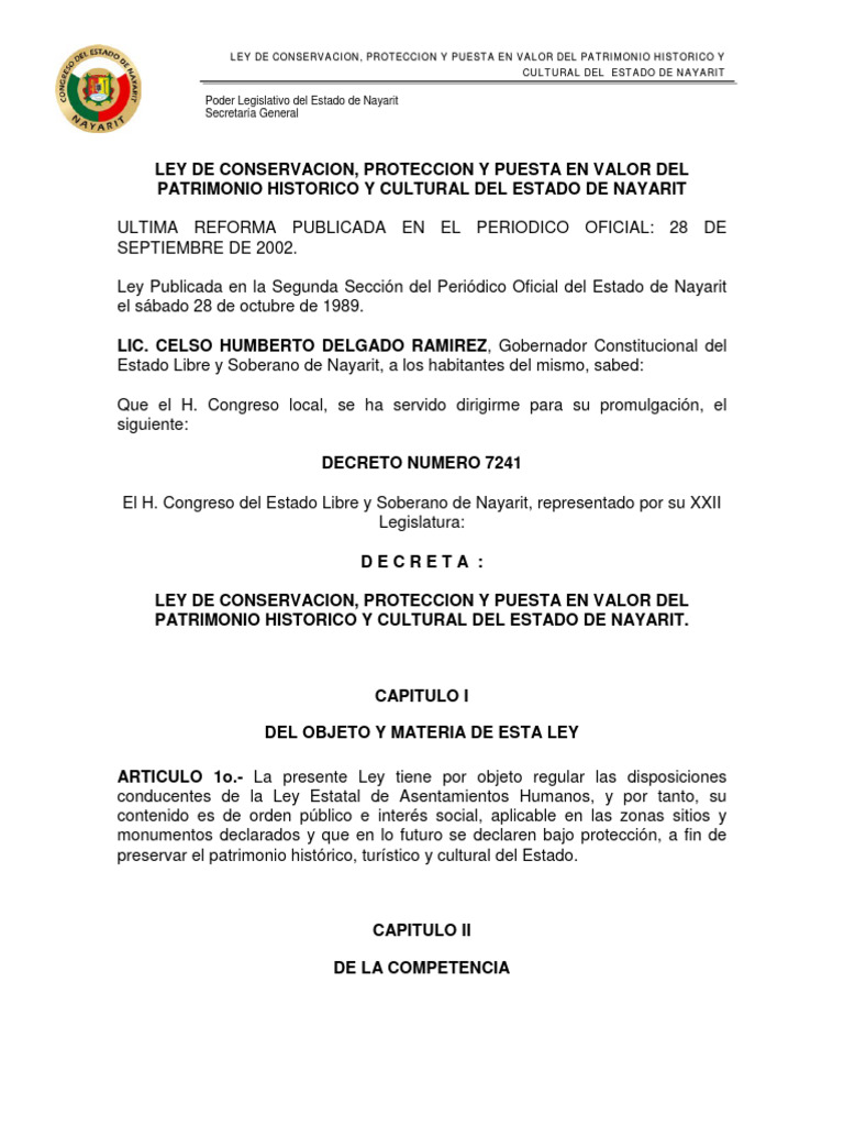 Ley de Conservacion, Proteccion y Puesta en Valor Del Patrimonio Historico y Cultural | PDF ...
