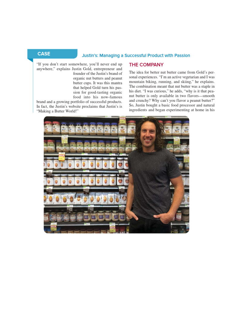 Justin Gold: Founder of Justin's Brand | PDF | Brand | Marketing