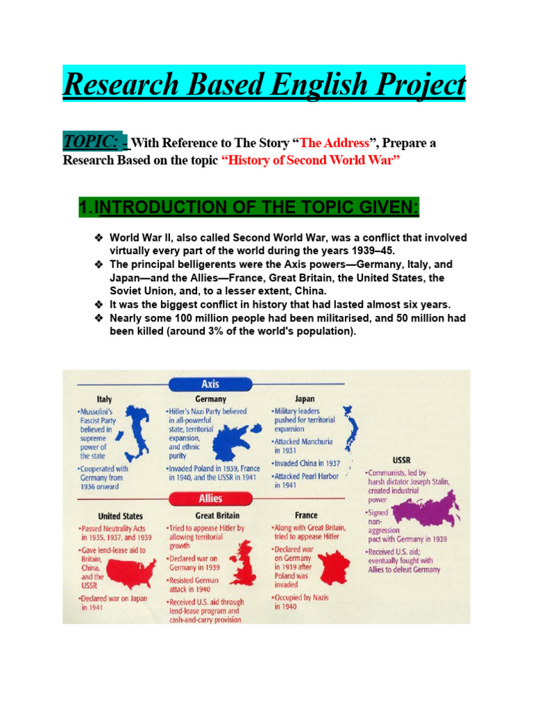 Research Based English Project | PDF | World War II | Fascism