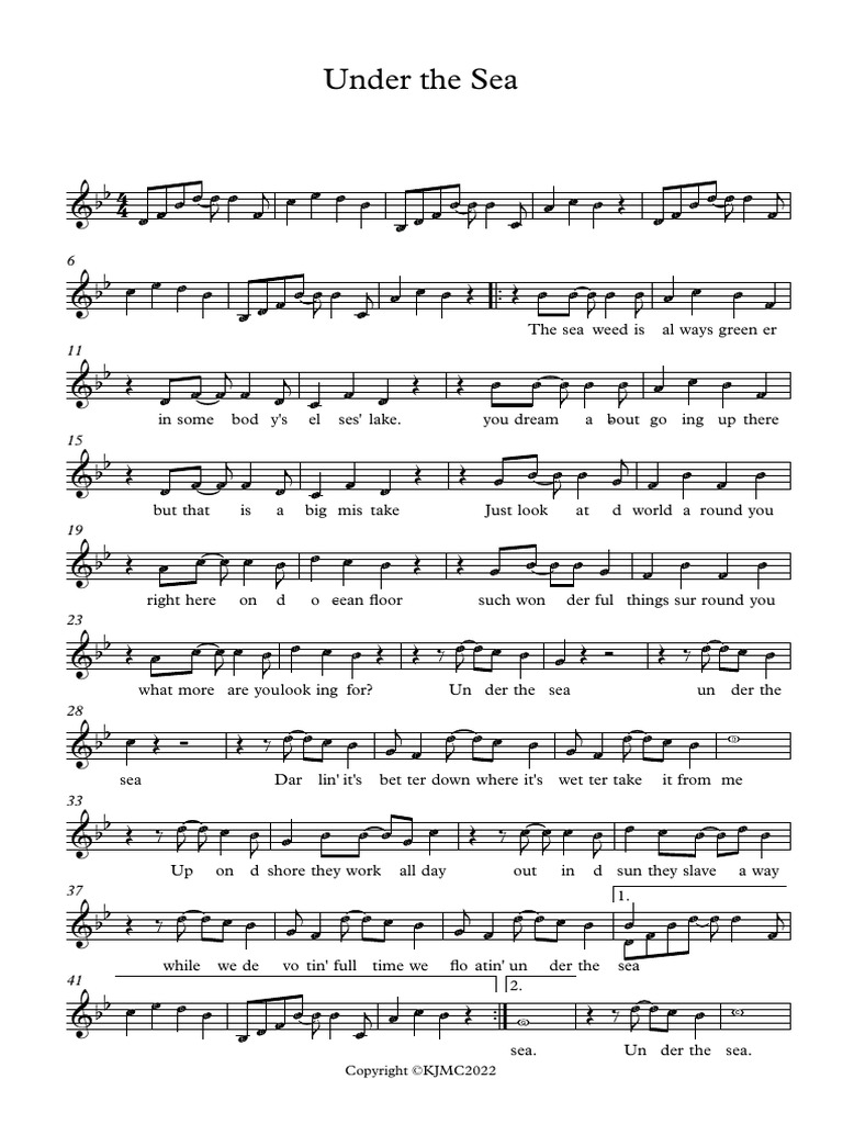 Under The Sea With Notes | PDF