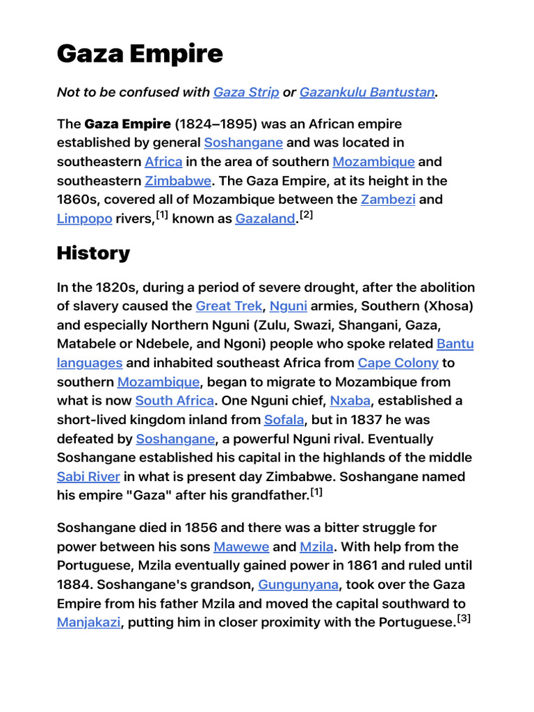 Gaza Empire - Wikipedia | PDF | Africa | Southern Africa