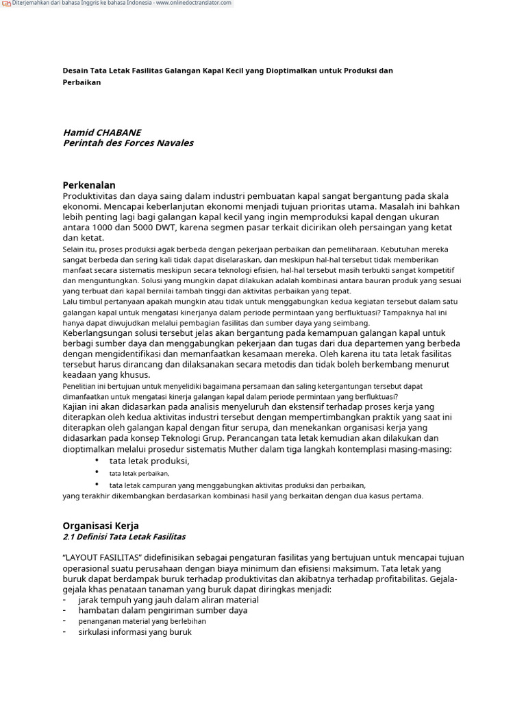 Layout 1 Design of A Small Shipyard Facility Layout Optimised - En.id | PDF