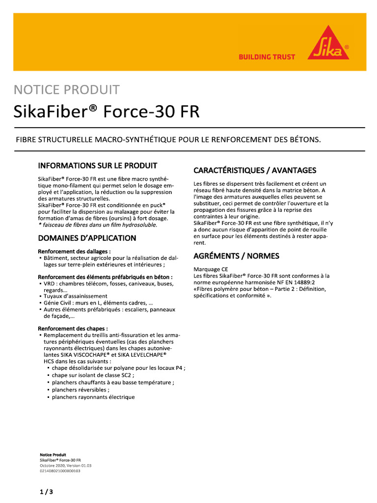 SikaFiber® Force-30 FR | PDF